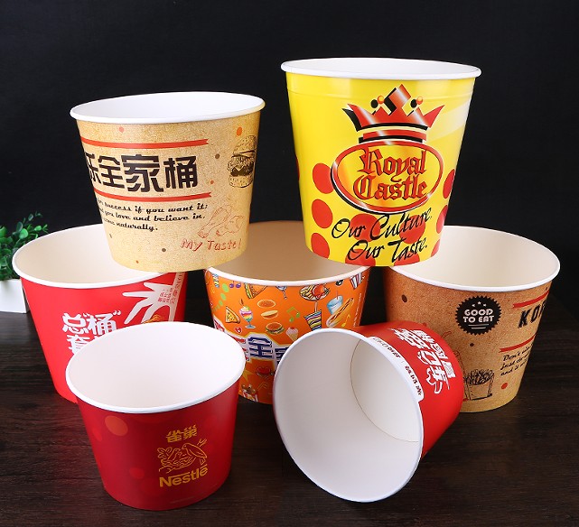 85 Oz Disposable Food Containers Customized Paper Fried Chicken Bucket