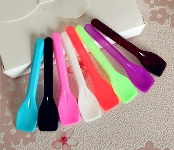 Long Handled Plastic Ice Cream Spoons , Mini Ice Cream Serving Spoon ...